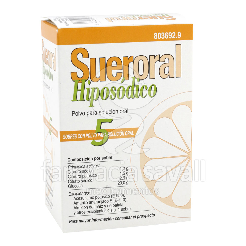 SUERORAL HIPOSODICO 5 SOBRES POLVO SOLUCION ORAL . Farmacia Savall. Ldo ...